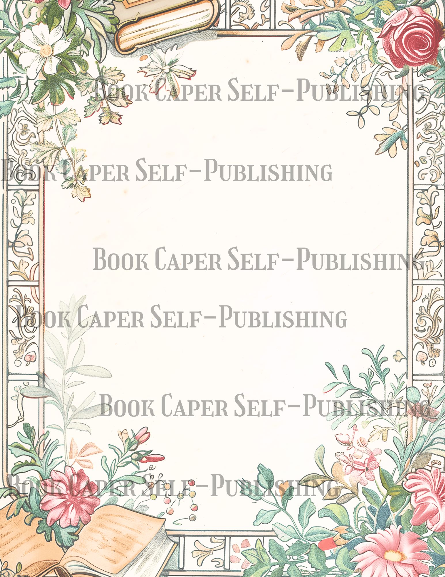 8 Styles Of Stationary Printable Books & Floral Paper Templates ...