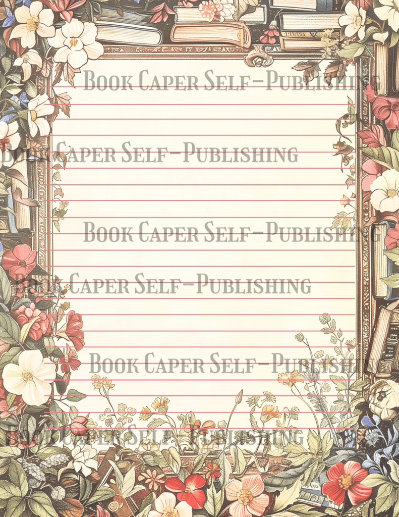 8 Styles Of Stationary Printable Books & Floral Paper Templates ...