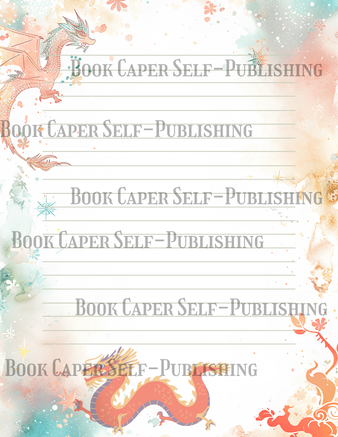 8 Styles Of Stationary Printable Mythical Creatures Paper Templates ...