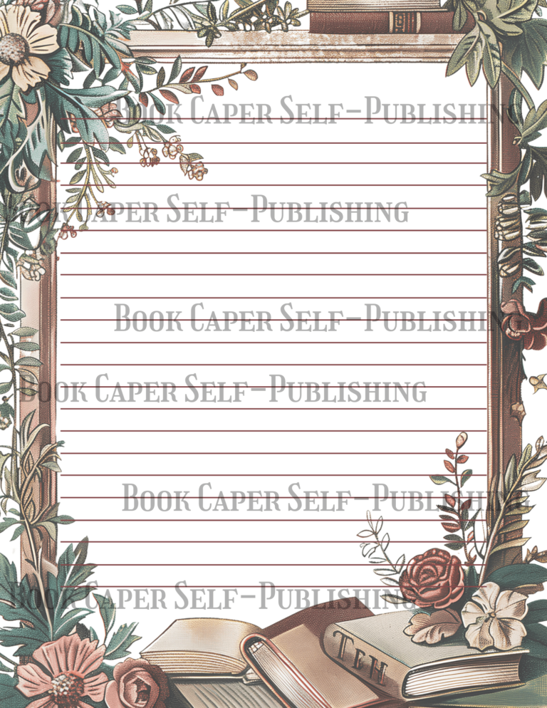 8 Styles Of Stationary Printable Books & Floral Paper Templates ...