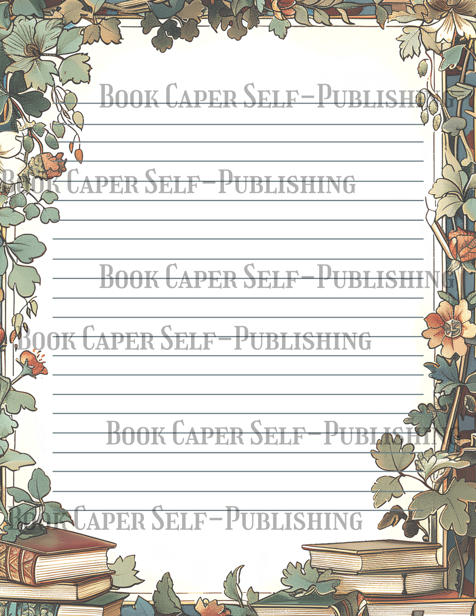 8 Styles Of Stationary Printable Books & Floral Paper Templates ...