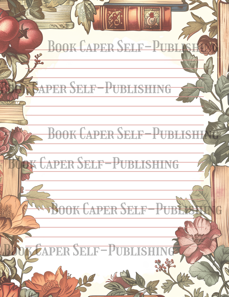 8 Styles Of Stationary Printable Books & Floral Paper Templates ...
